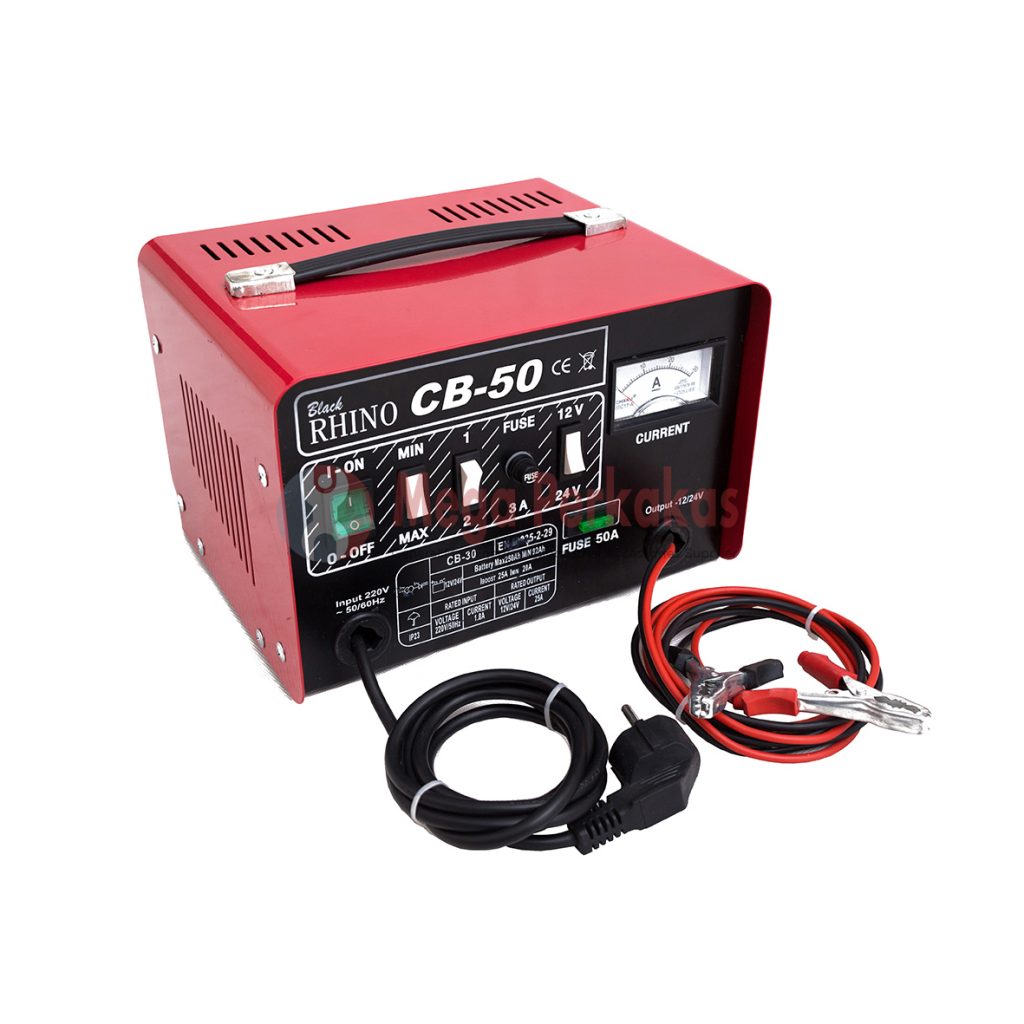 BATTERY CHARGER RHINO CB 50 RED | Mega Perkakas Abadi